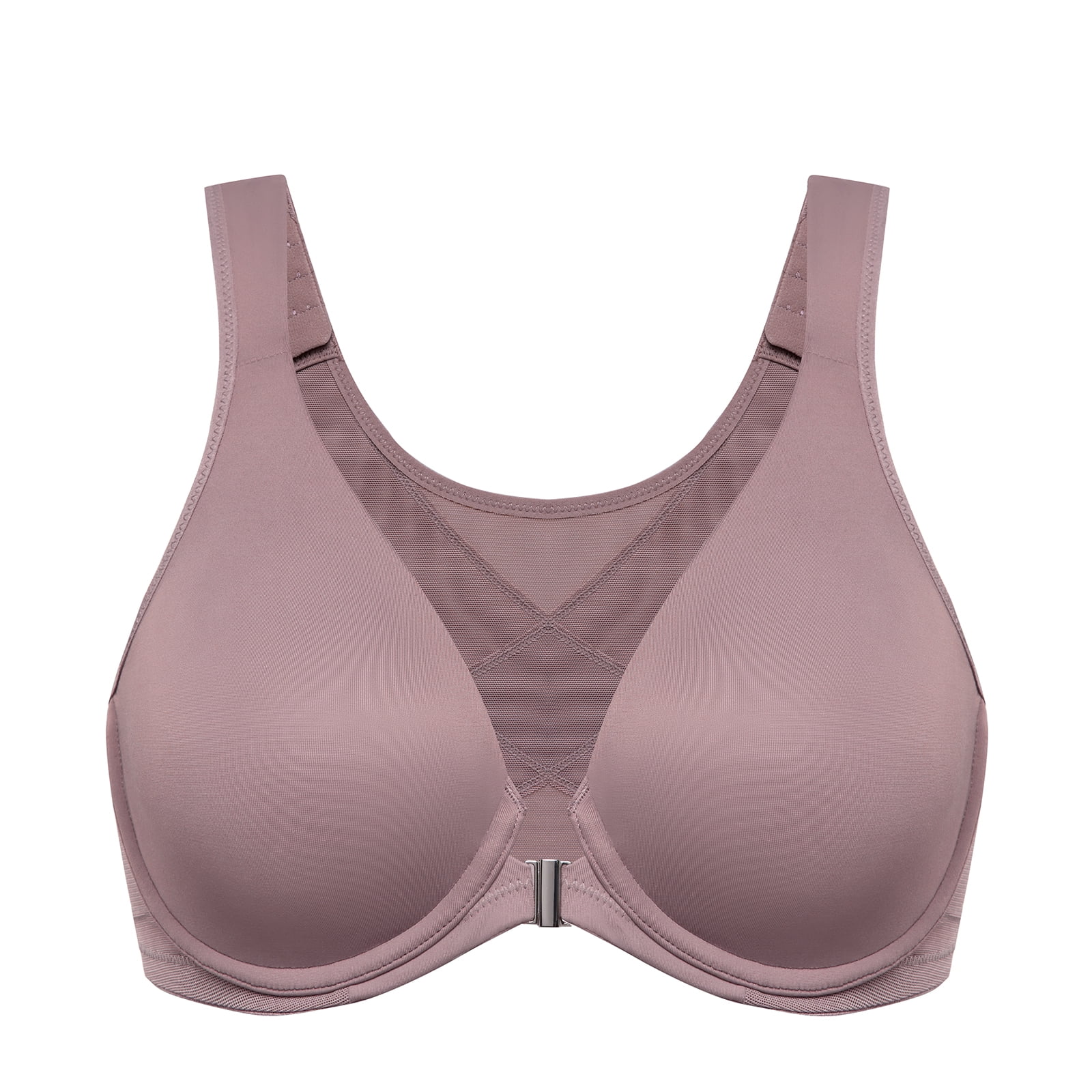 DELIMIRA Women's Front Closure Bras Posture Underwire Unlined Back Support Bra Plus Size ...