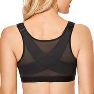 DELIMIRA Women's Full Coverage, Wireless, X-Shape Back Support Posture Bra, Front Closure, Plus ...