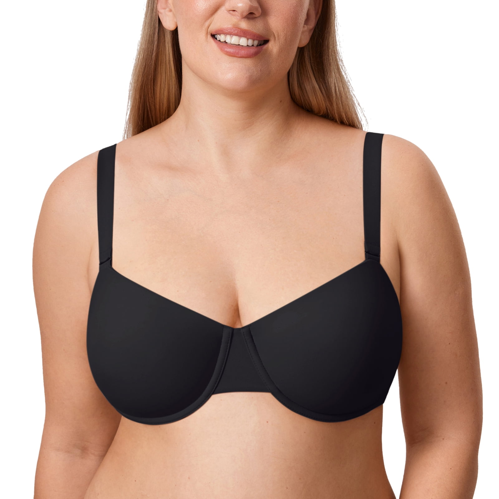 DELIMIRA Women's Inbarely Plus Balconette Bra Plus Size Full Coverage ...