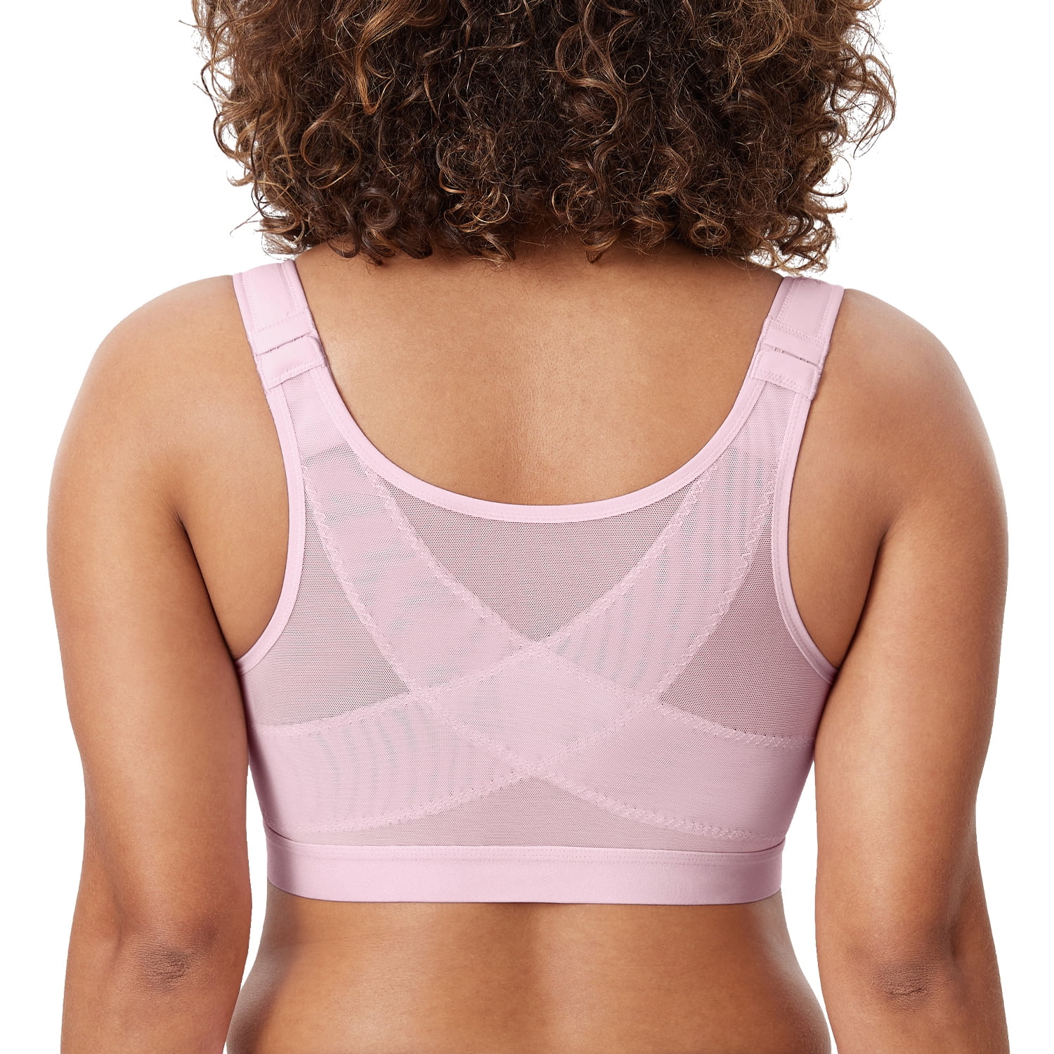 DELIMIRA Women's Natrelax Front Closure Bras Posture Lightly Padded Plus Size Wireless Full ...