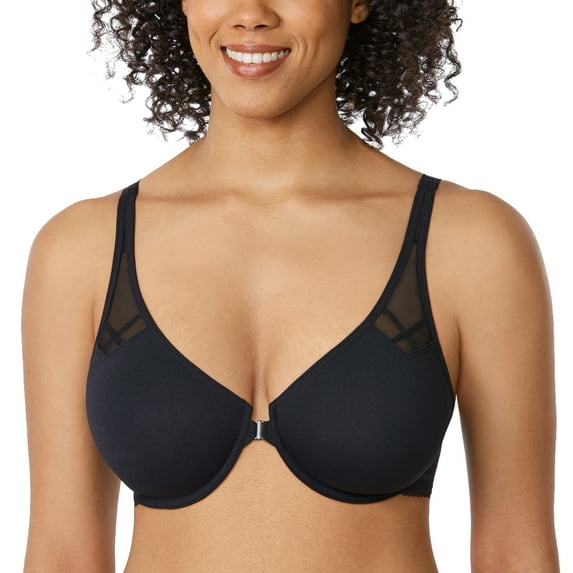 DELIMIRA Women's Plus Size Seamless Comfort Underwire Bra with Front Closure, Racerback, and ...