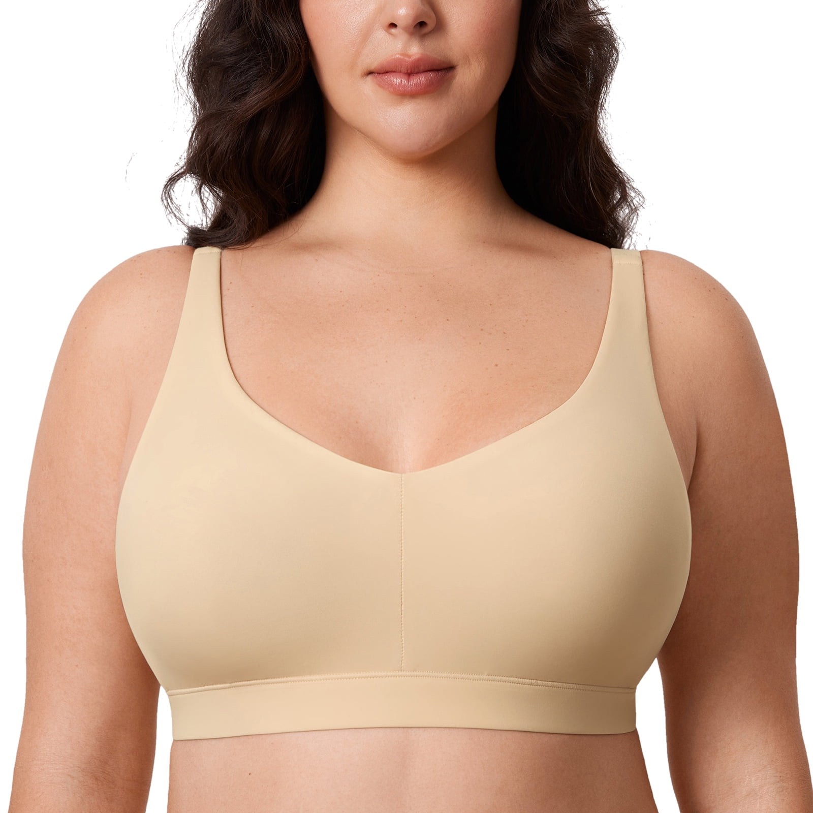 DELIMIRA Women's Seamless Bra Full Coverage Bralette Plus Size Wireless Unlined Bras - Walmart.com