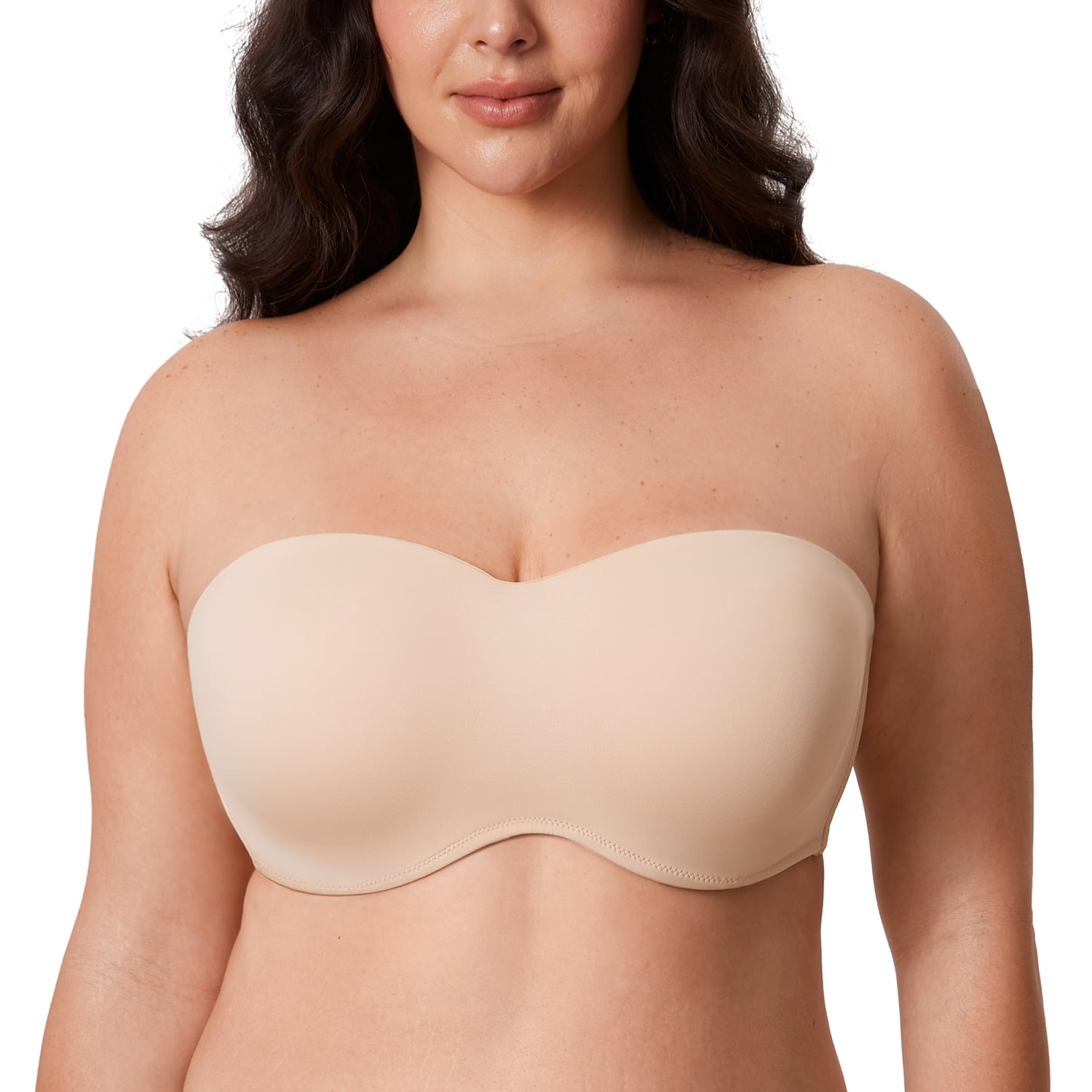 DELIMIRA Women's Seamless Strapless Bra for Large Bust Underwire Minimizer Multiway Bra ...