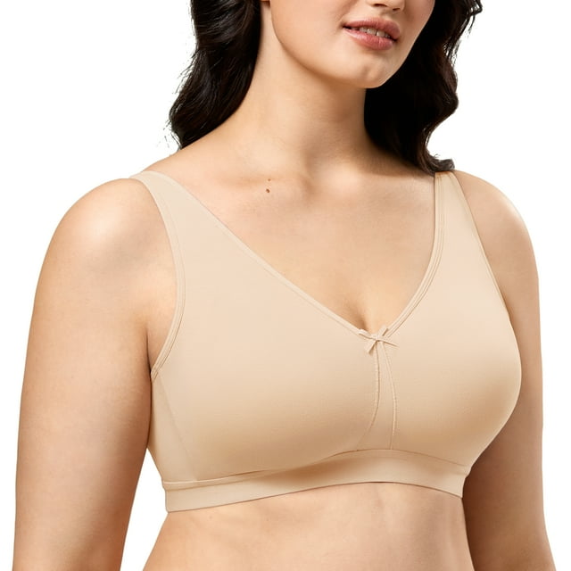 DELIMIRA Women's Wireless Plus Size Bra Cotton Support Comfort Unlined Sleep Bralette - Walmart.com