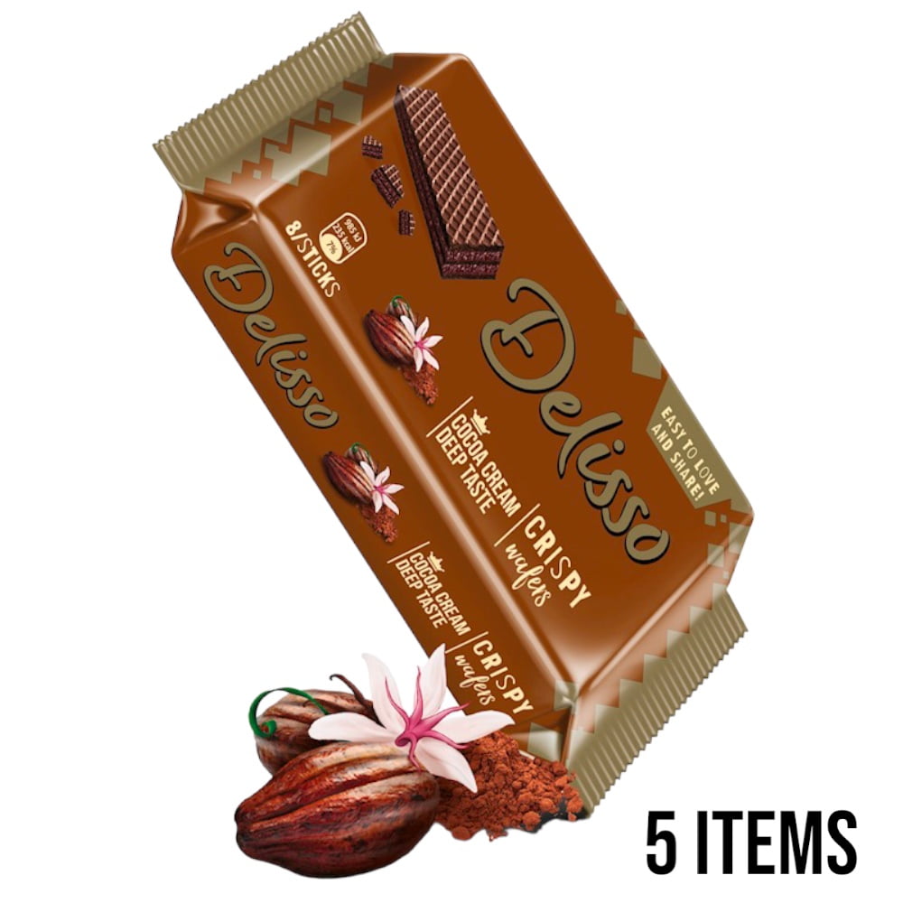 DELISSO Cocoa Cream Wafer 40g (BROWN), 5 Items - Walmart.com
