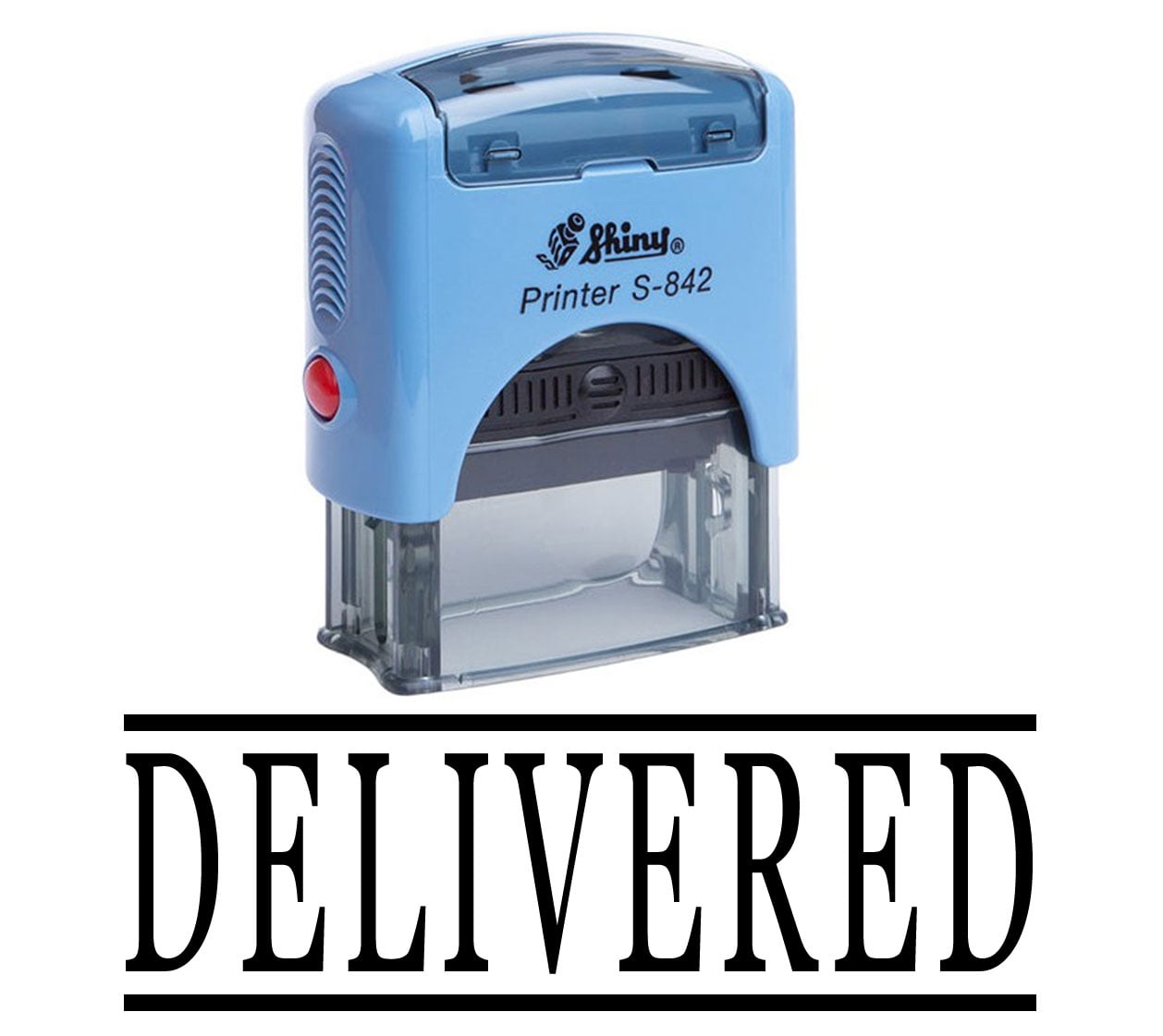 DELIVERED Self Inking Rubber Stamp Office Stationary Custom Shiny Stamp ...