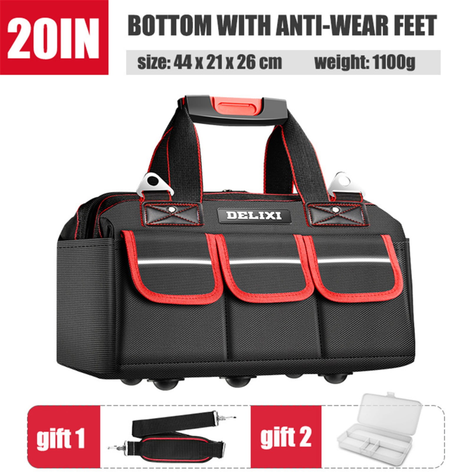 DELIX Tool Bag Heavy Duty Organizer Hardware Storage Electrician ...