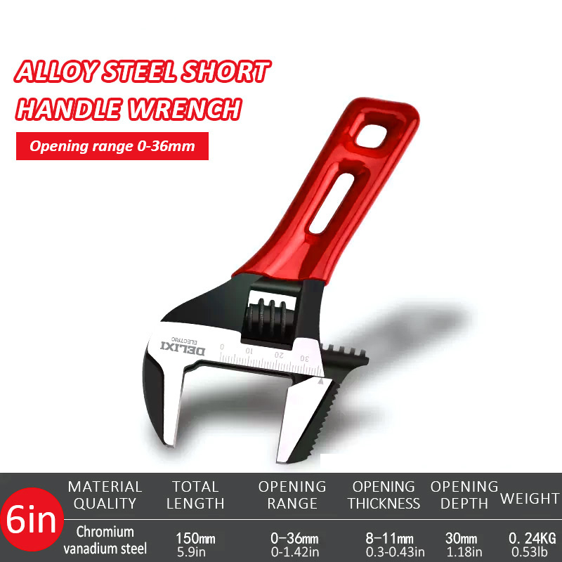DELIXI ELECTRIC Short Handle Wrench，Big Opening Ratchet wheel ...