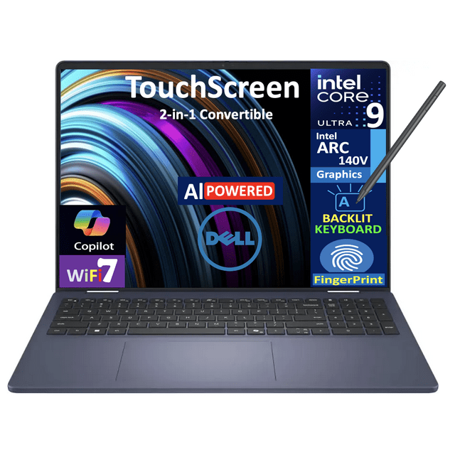 DELL 16 AI Powered 2-in-1 Laptop 16.0in Touchscreen Mini LED WQXGA ...