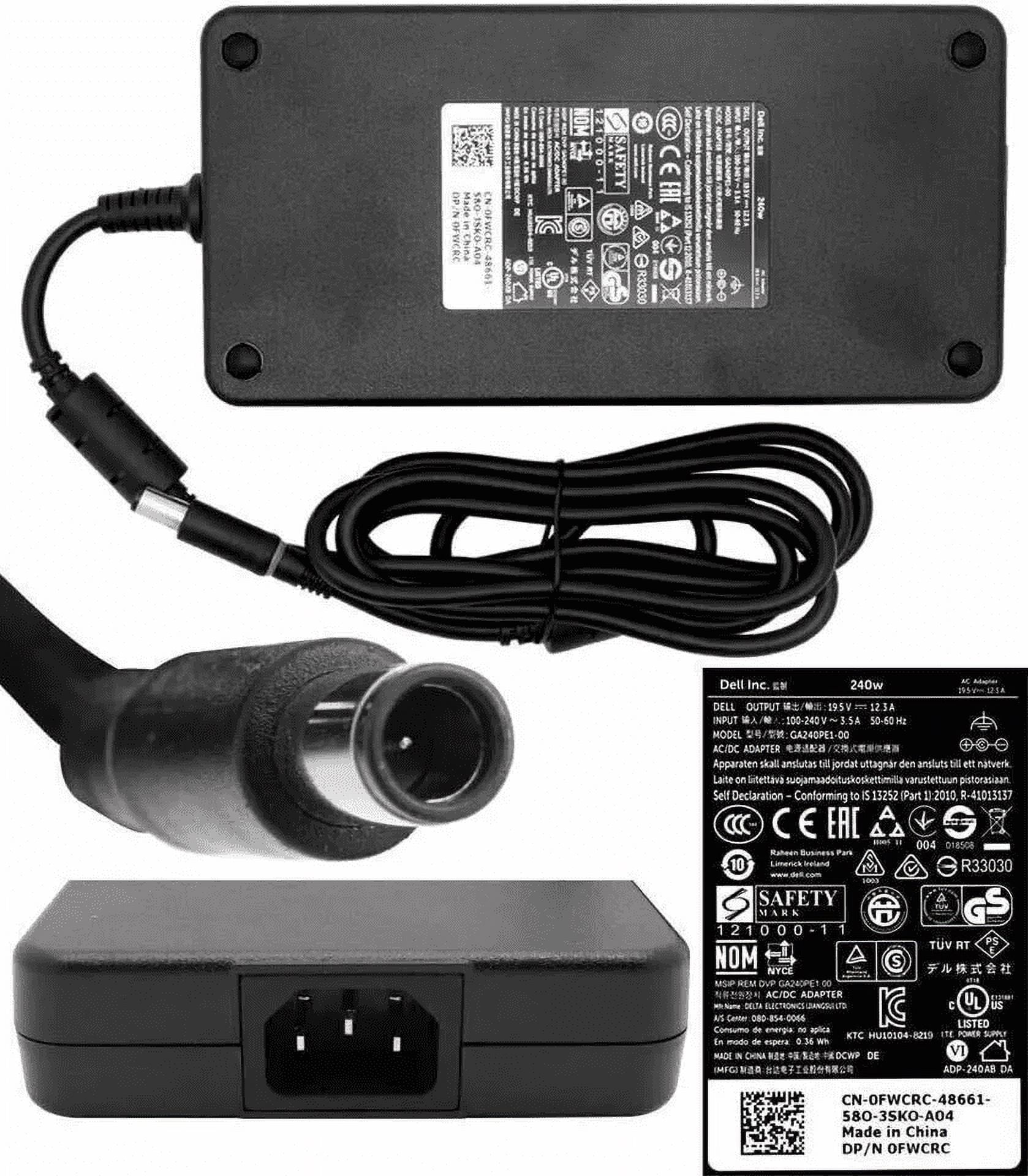 DELL 240W 19.5V 12.3A AC Power Adapter Laptop Charger Large Tip ...