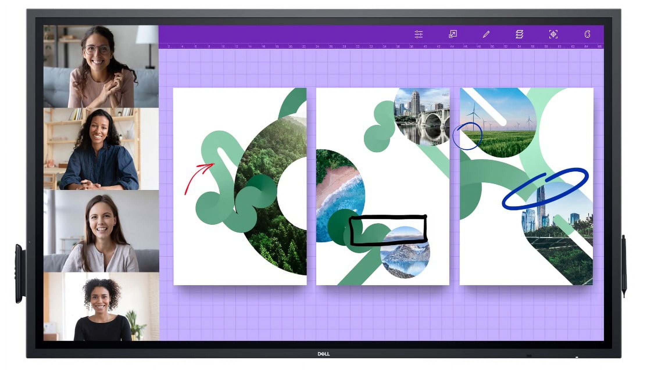 DELL 65 " P6524QT Interactive flat panel LCD 350 cd/m² 4K Ultra HD ...