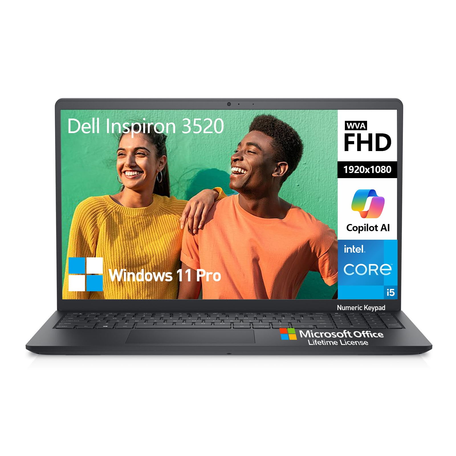 DELL Inspiron 15 3000 Laptop Computer, 15.6 Inch FHD 120Hz Business Laptop PC, Intel Core i5 ...