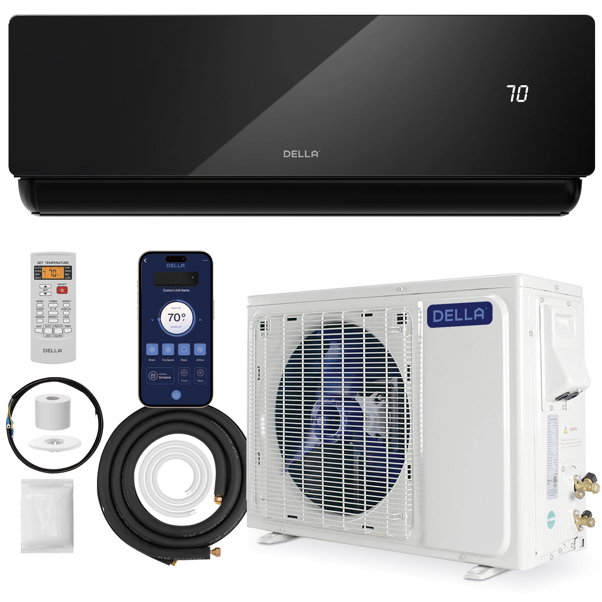 Della 12000 Btu Wifi Enabled 20 Seer Eco Smart Ac Unit Efficient