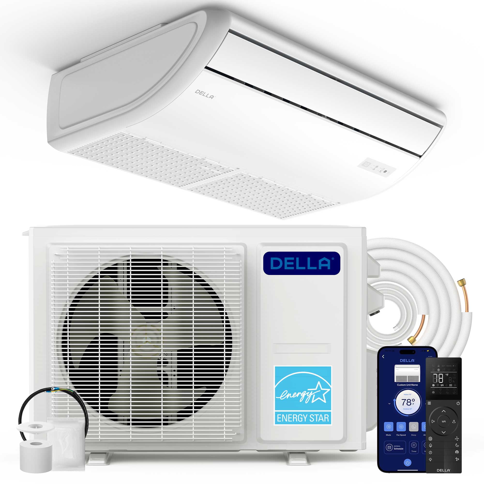 DELLA 22200 BTU Mini Split - Air - Walmart Business Supplies