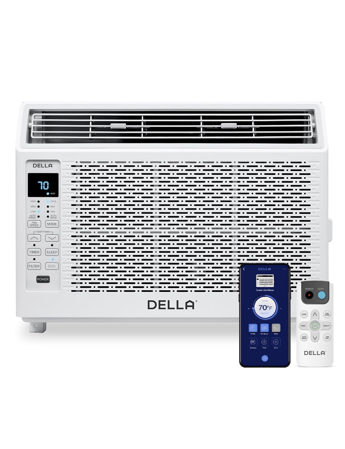 DELLA 5000 BTU Window Air Conditioner, AC with Remote Control, 250 Sq ...
