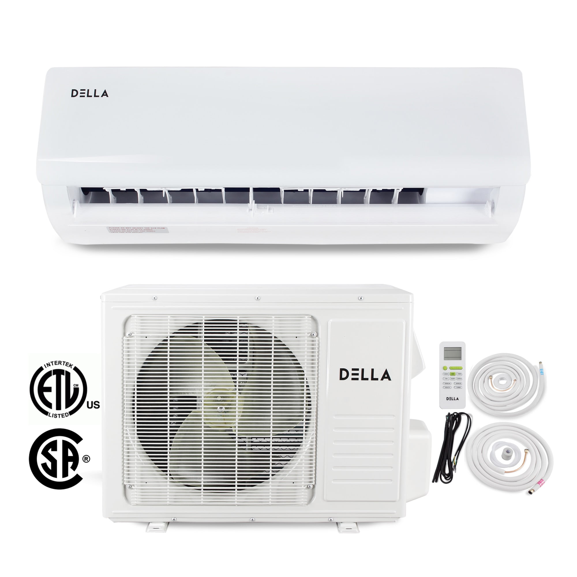 DELLA 9,000 BTU 15.5 SEER Ductless Mini Split Heat Pump Inverter AHRI ...
