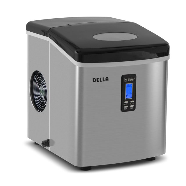 DELLA Ice Maker Stainless Steel LCD Display 28 Pound per Day Capacity ...