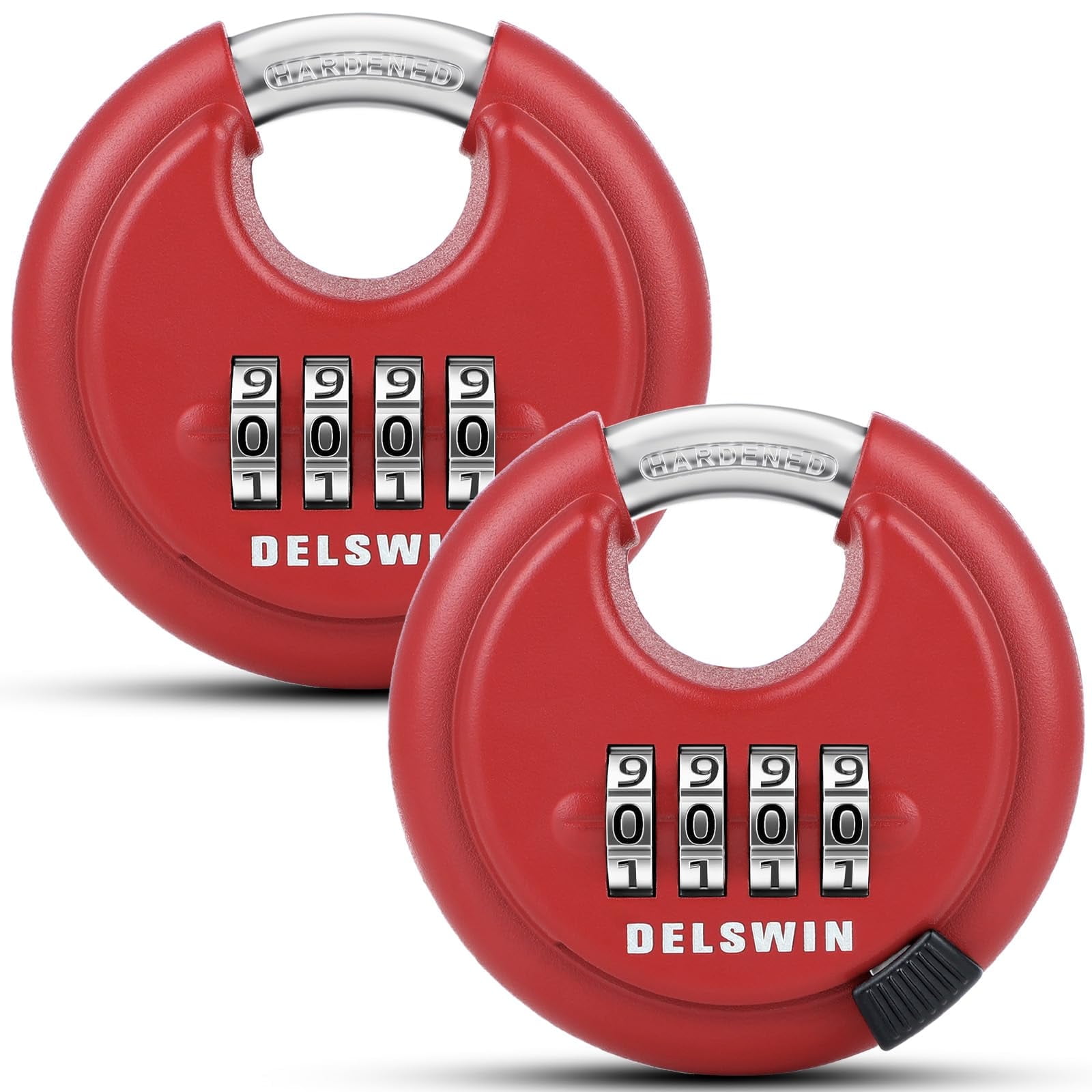 DELSWIN Outdoor Combination Padlock - 4 Digit Heavy Duty Disc Lock with ...