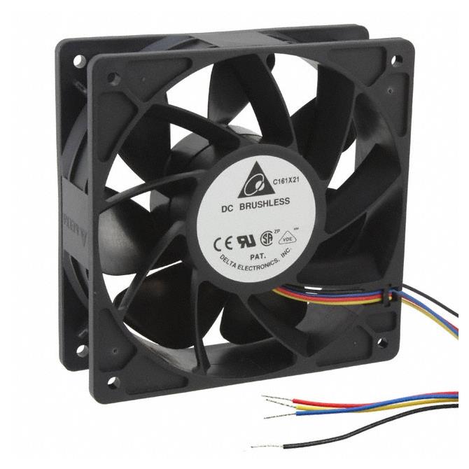 DELTA QFR1212GHEXUM, DC Fans Axial Fan, 120x38mm 12VDC 21.6W, 210.4CFM ...