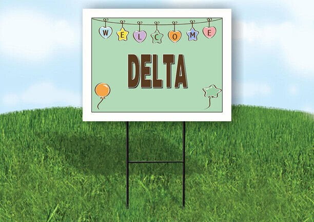 DELTA WELCOME BABY GREEN 18 in x 24 in Yard Sign Road Sign with Stand ...