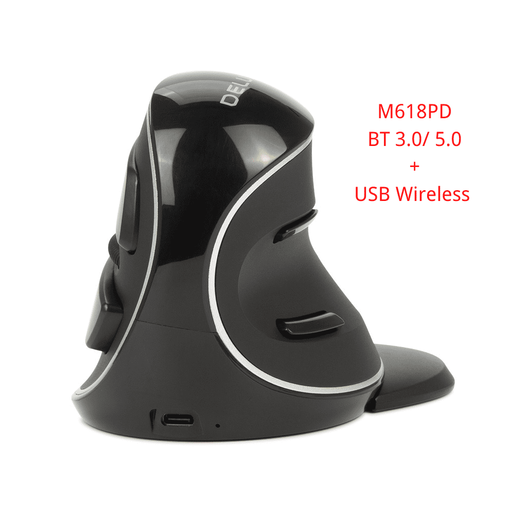 DELUX M618PD Wireless Ergonomic Vertical Mouse Bluetooth + 2.4Ghz ...