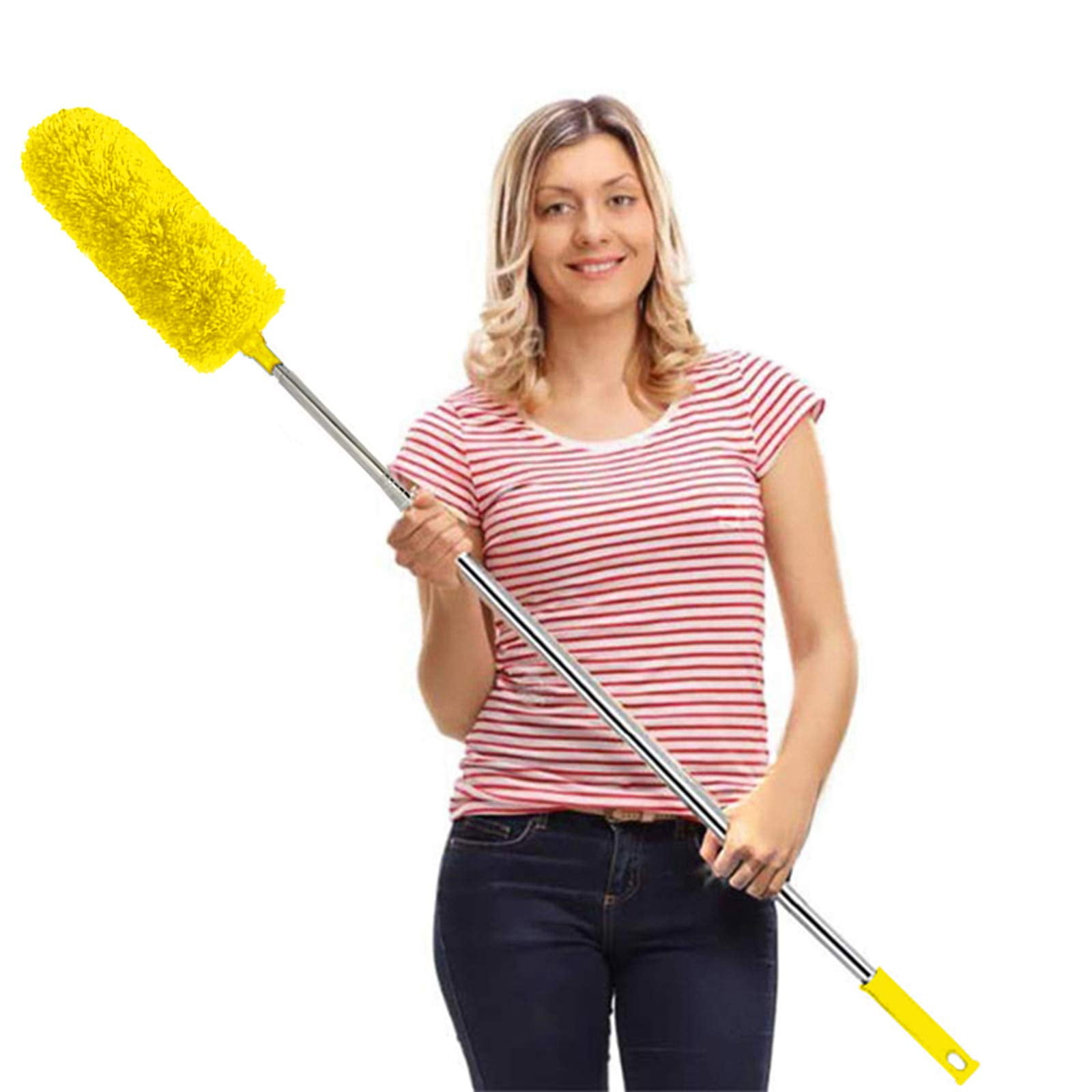 DELUX Microfiber Feather Duster Extendable Cobweb Duster with 100 ...