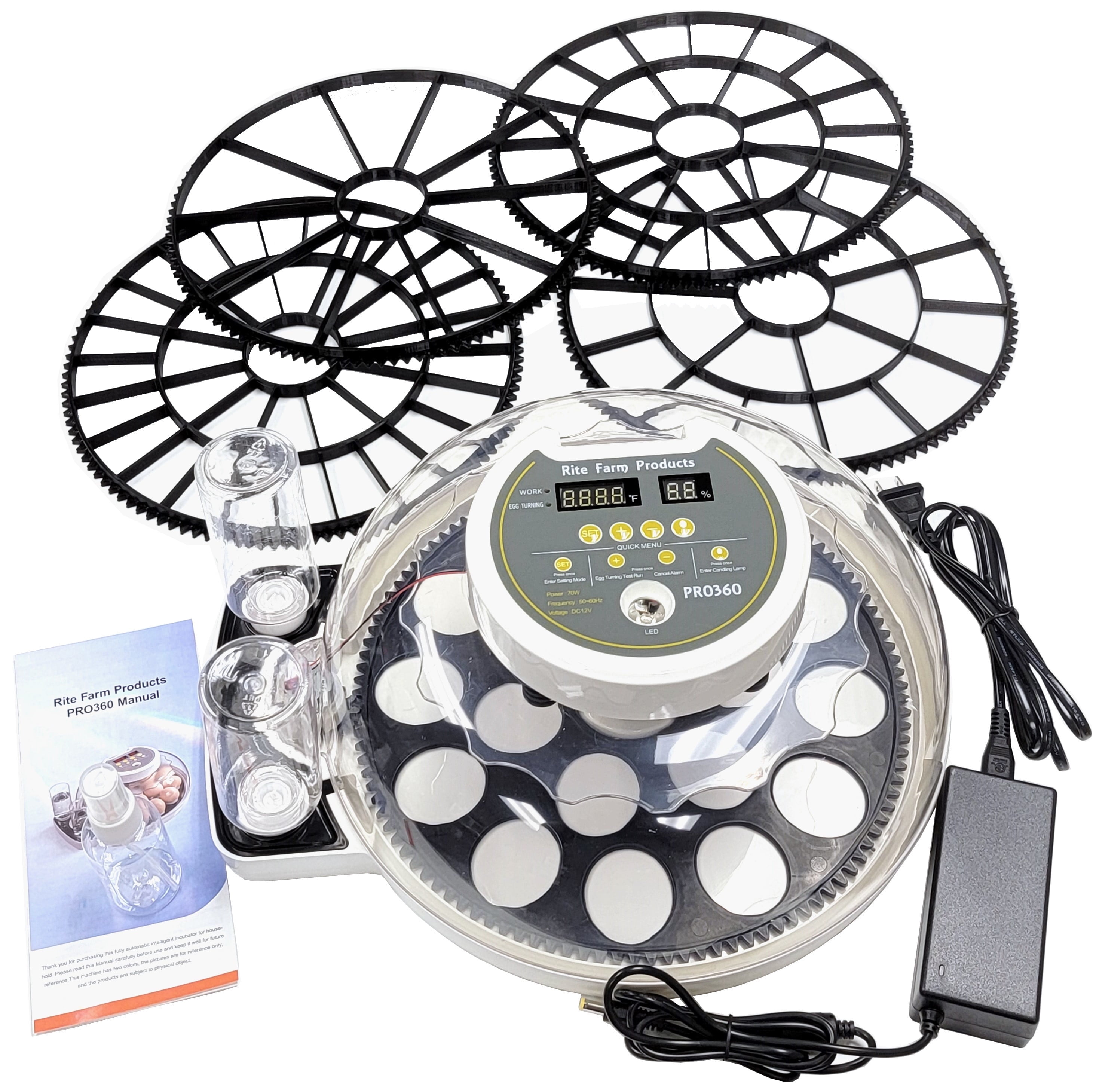 DELUXE PRO 360 RITE FARM PRODUCTS 21 EGG CHICKEN INCUBATOR HATCHER ...