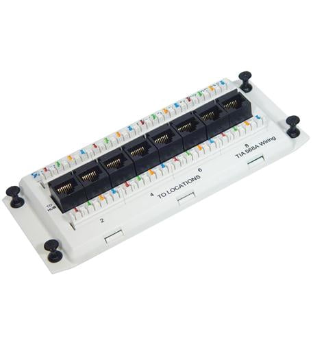 DELUXE SERIES- CAT5e DATA- 8-PORT Patch Panels and Blocks - Walmart.com