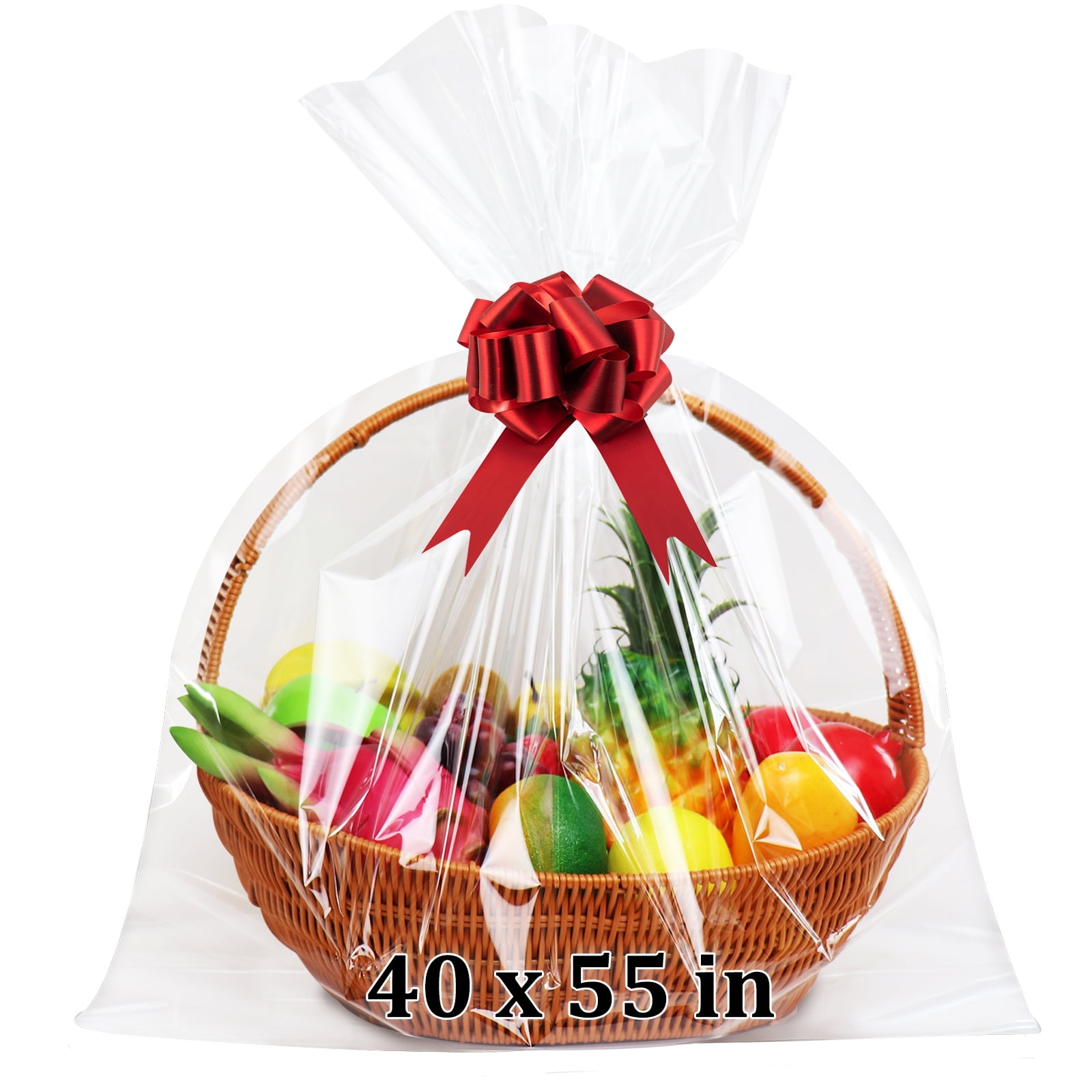 DELUXIS 5 PCS Extra Large Cellophane Gift Bags 40 x 55 inch 3 Mil ...