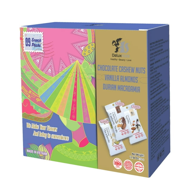 DELUXNUTS Nuts Snack Mix TSF6 Variety Pack (9 Packs), Mixed Nuts Snack ...