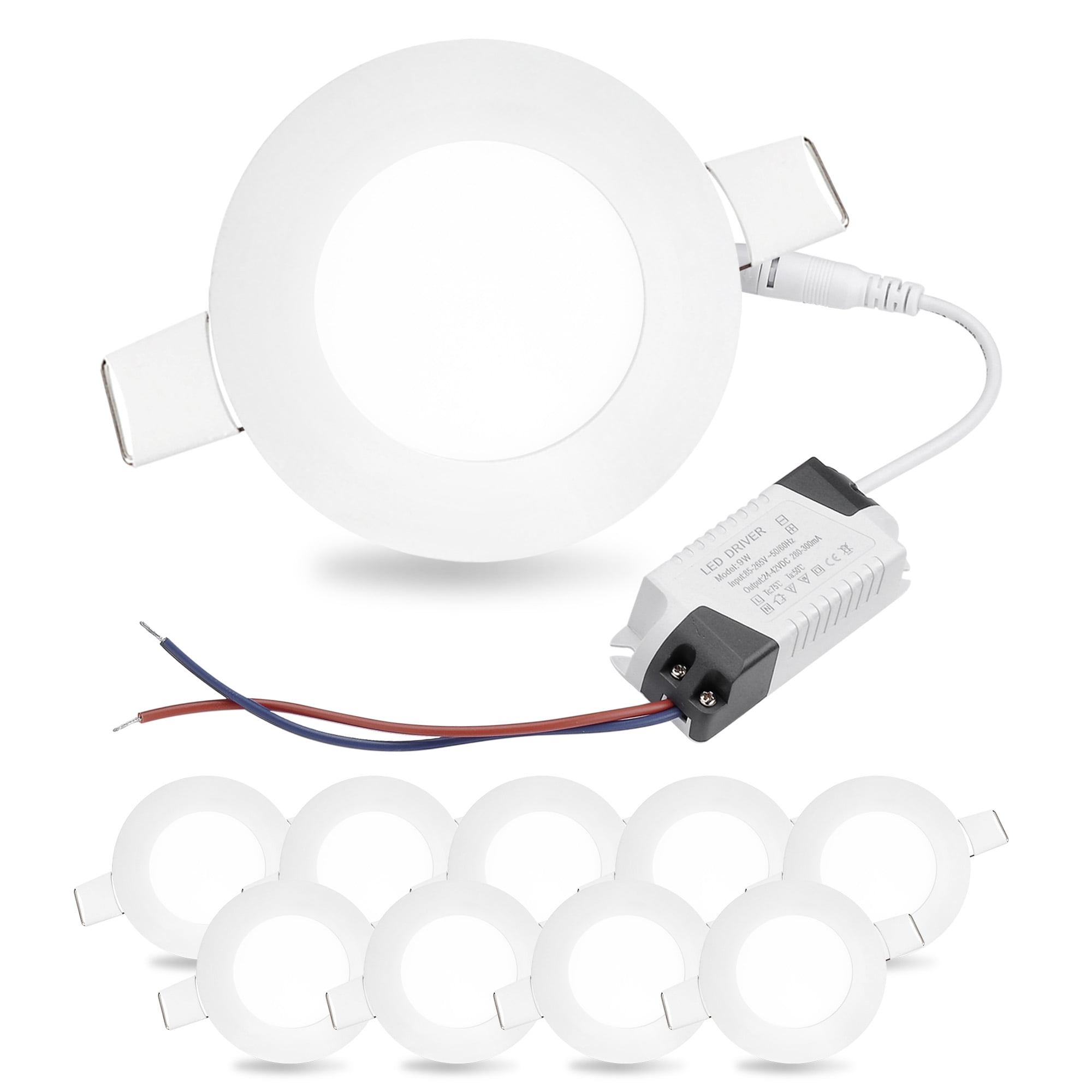 DELight 10 Pack 3 Inch LED Recessed Light Ultra-thin Ceiling Light ...