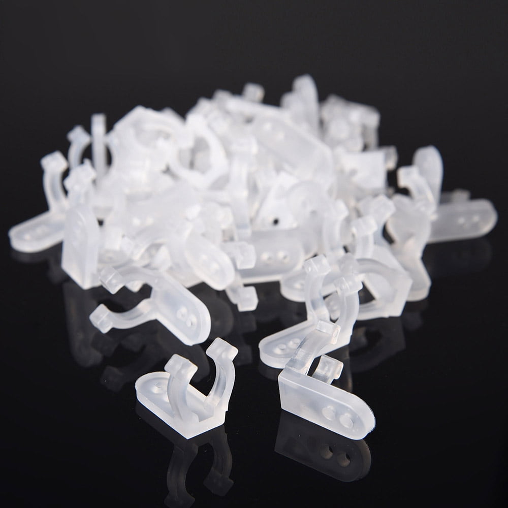DELight 100pcs Indoor/Outdoor 1/2" 13mm Clear PVC LED Rope Light Holder ...