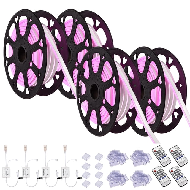 DELight 2-Sided LED NEON Light 50 FT DIY Adjustable Mode Remote Outdoor ...