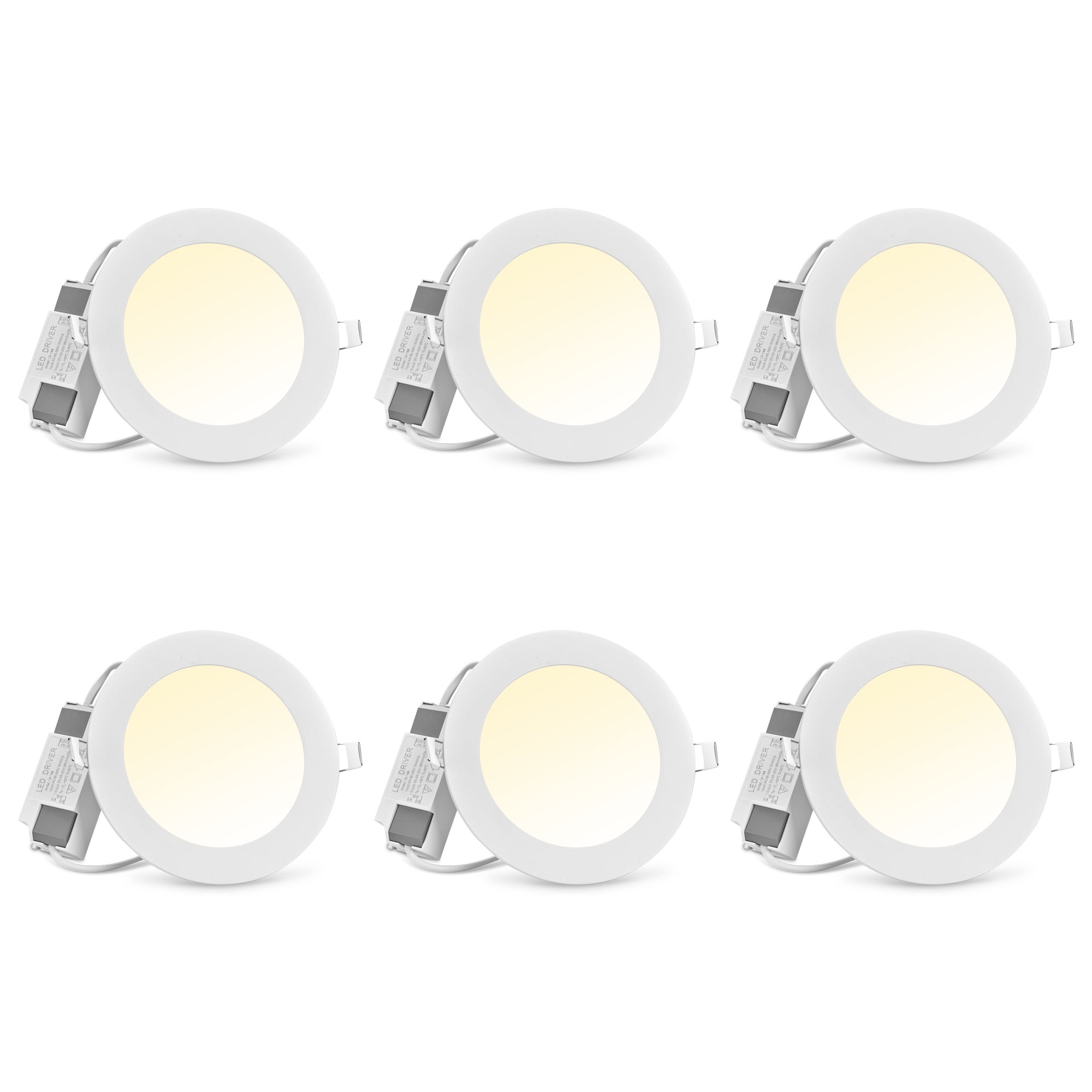 DELight 5 inch LED Recessed Light Ultra-Thin Canless 3CCT Downlight 6 ...