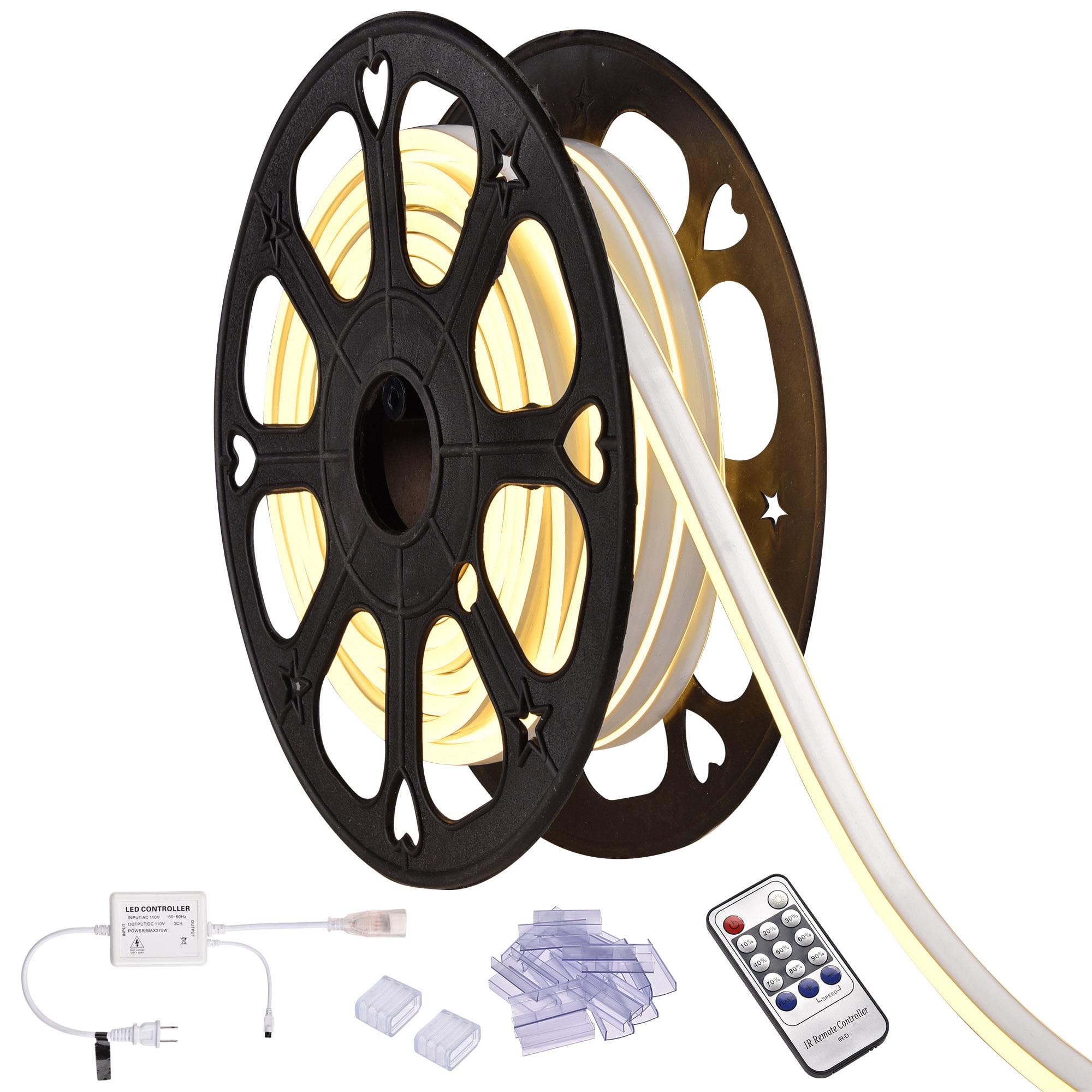 DELight 50ft LED Neon Rope Lights 2-Sided 1620pcs bulbs Waterproof ...