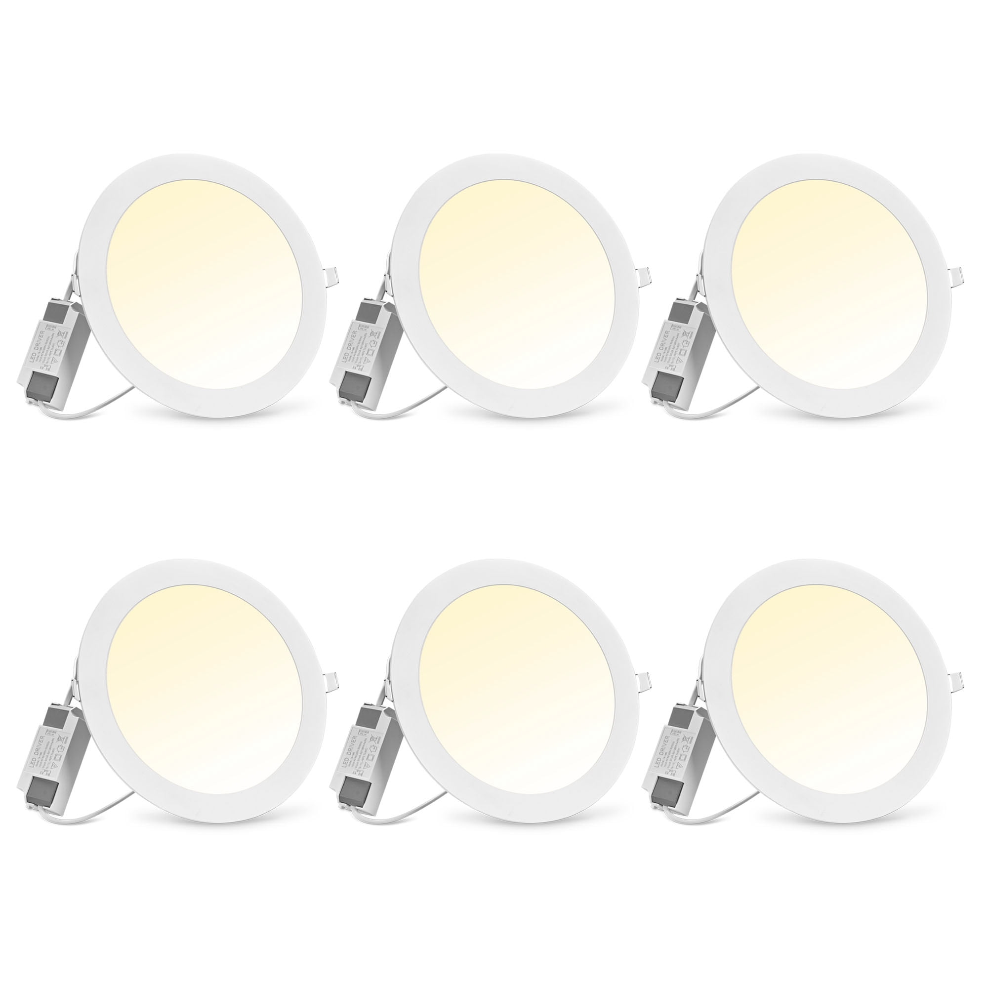 DELight 6 inch LED Recessed Light Ultra-Thin Canless 3CCT Downlight 6 ...