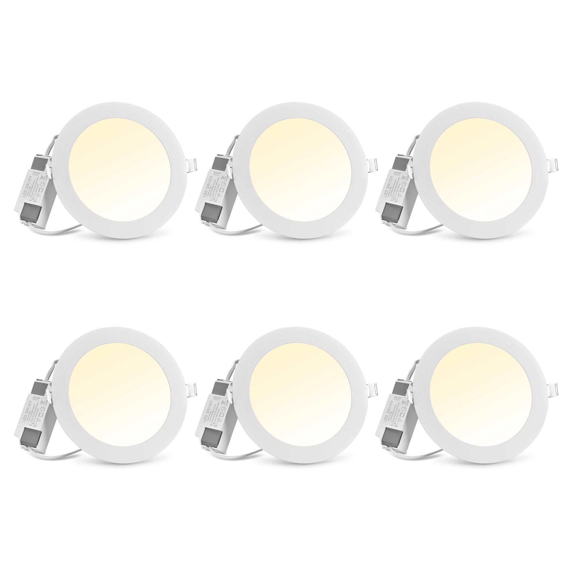 DELight 6 inch LED Recessed Light Ultra-Thin Canless 3CCT Downlight 6 ...