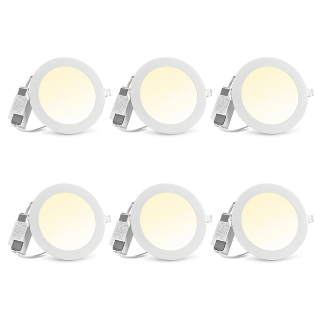 DELight 6 inch LED Recessed Light Ultra-Thin Canless 3CCT Downlight 6 ...