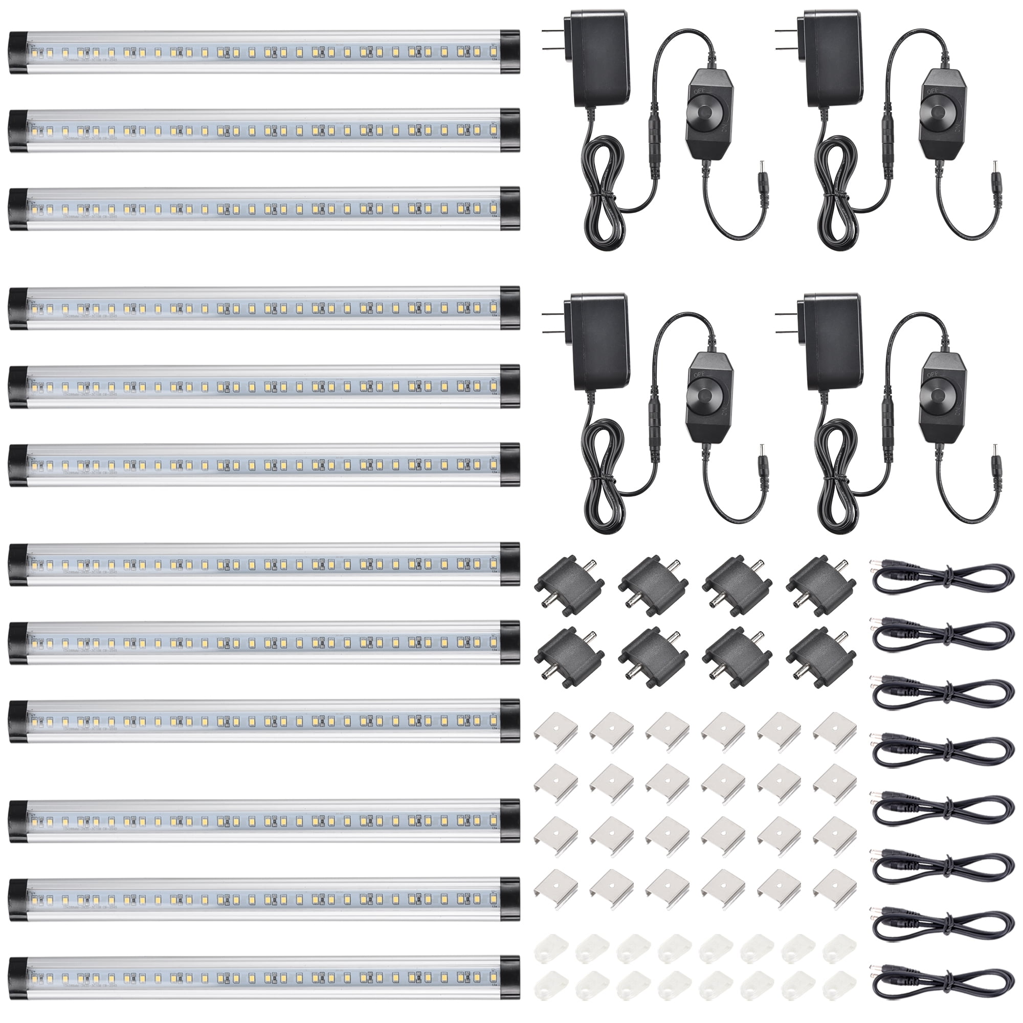 DELight 90 LEDs Under Cabinet Lighting Kit Plug in 3000K Kitchen ...