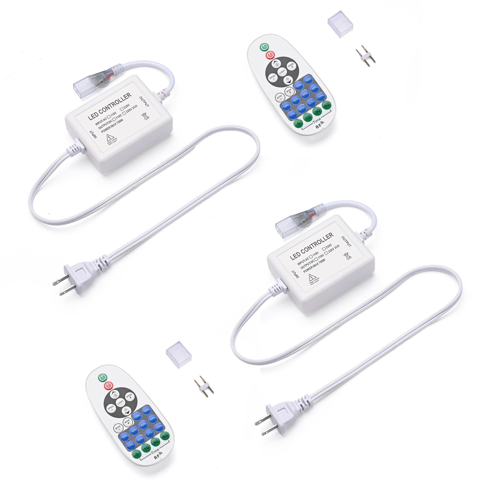 DELight DEL-CON01 2 Pack Controller with 23-Key Remote for Neon Lights ...