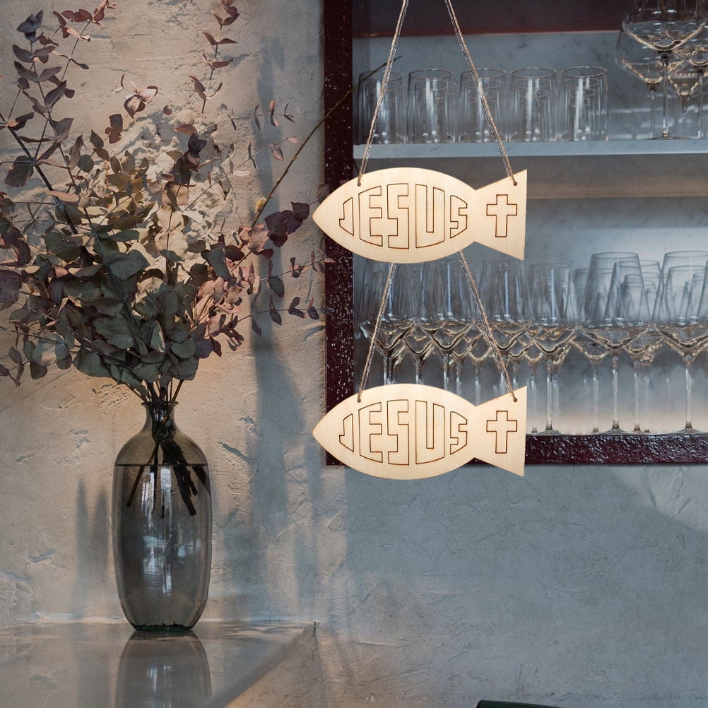 DEMACRIO 10 Wooden Slices Khaki Fish Shape Diy Enthusiasts Wood Fish ...