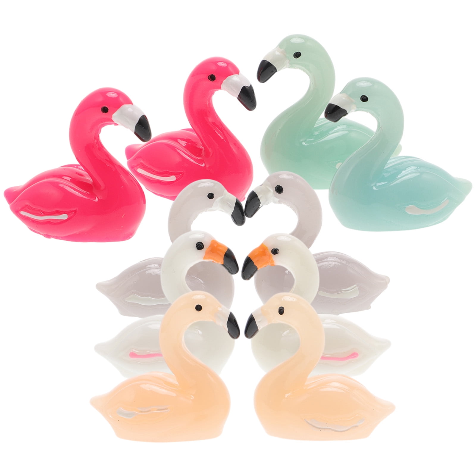 DEMACRIO 10Pcs All Ages Mini Flamingo Figurines Purple Resin Flamingo ...