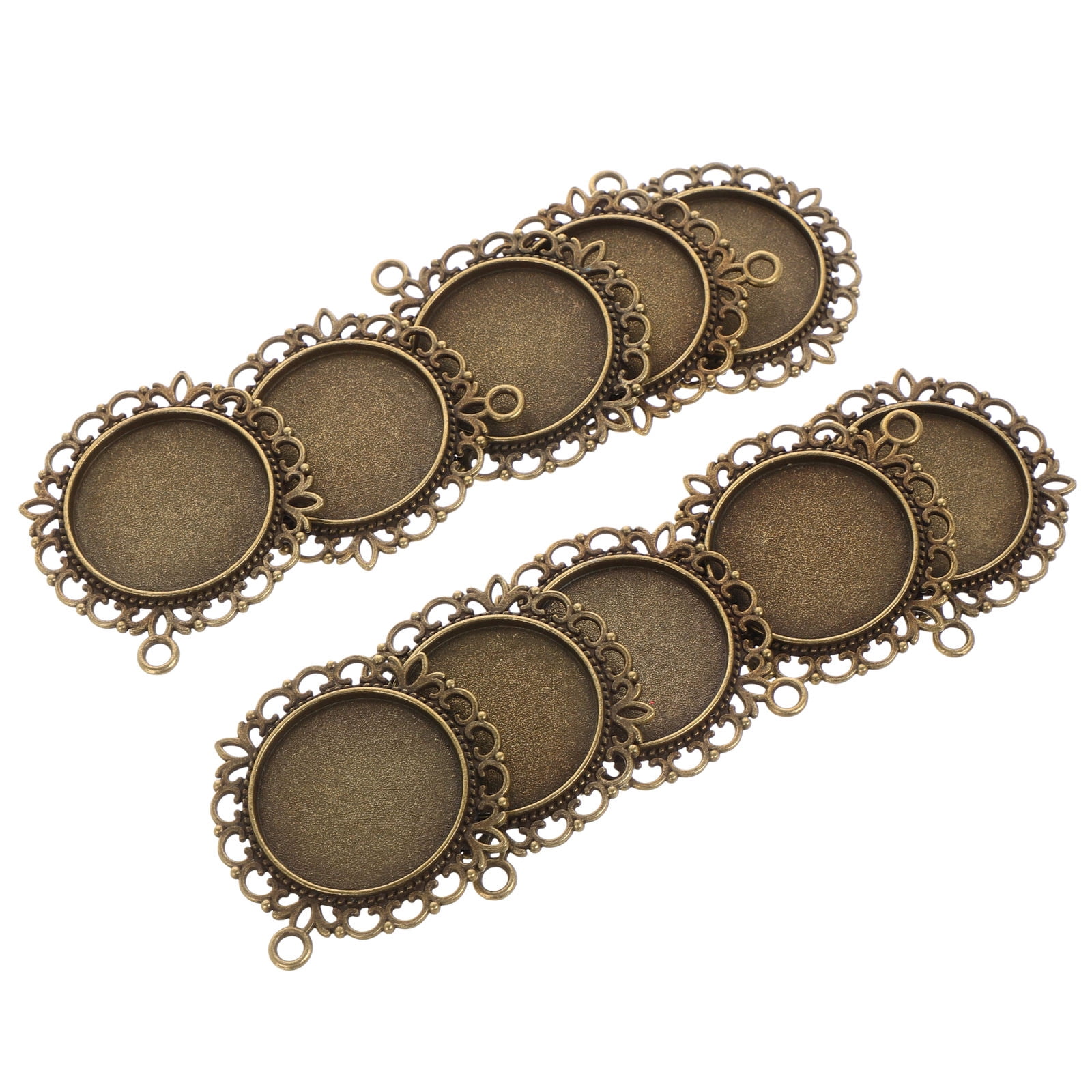DEMACRIO 10Pcs Circle Pendant Trays for Jewelry Making Antique Style ...