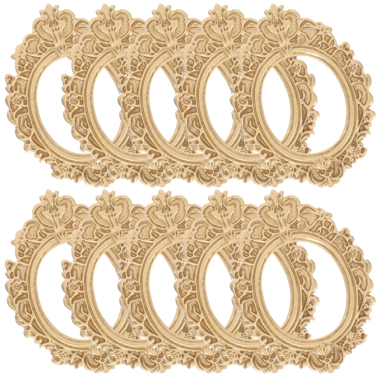 DEMACRIO 10Pcs Golden Vintage Resin Picture Frames Resin DIY Crafts ...