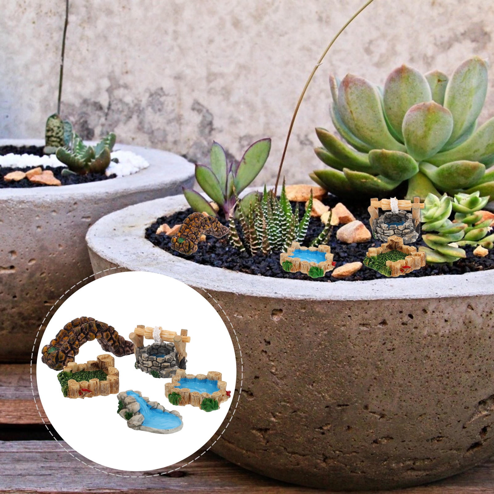 DEMACRIO 4Set Retro Ornament Miniature Garden Figurine Vivid Appearance ...