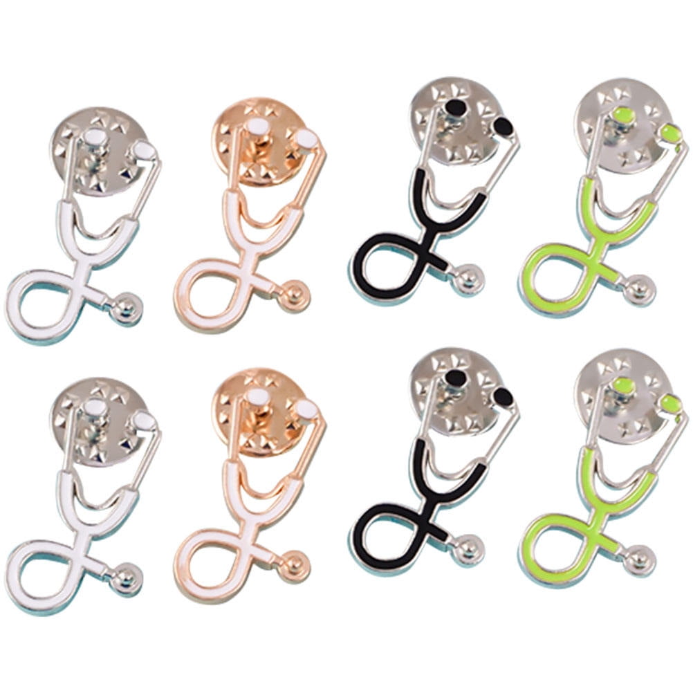 DEMACRIO 8Pcs Nursing Pin Non-medical Stethoscope Shaped Brooch ...