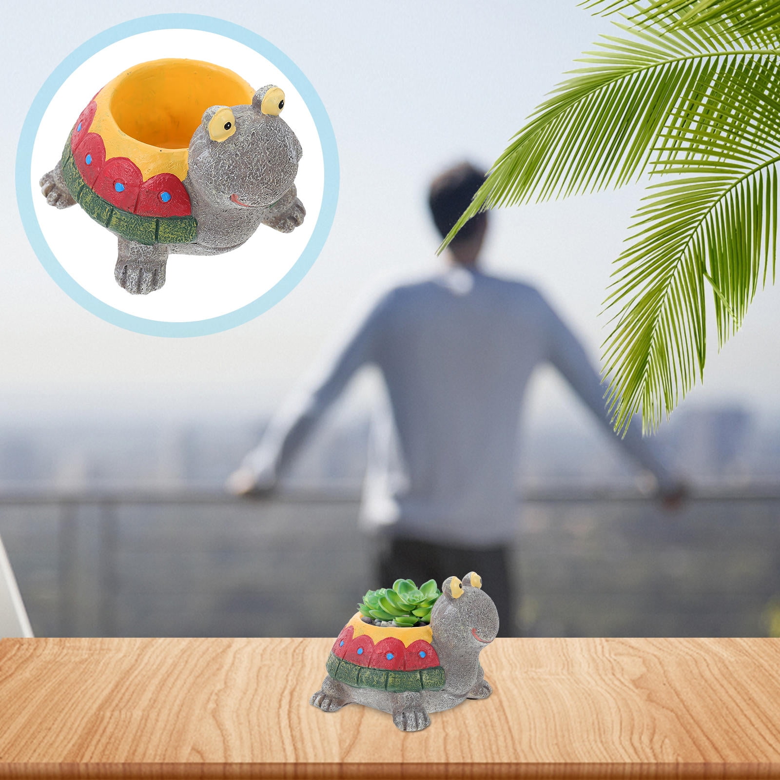 DEMACRIO Decorative Resin Turtle Flowerpot For Succulent Plants Garden ...