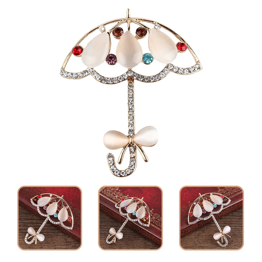 DEMACRIO Umbrella Shaped Rhinestone Lapel Pin for Clothes Decor Made of ...