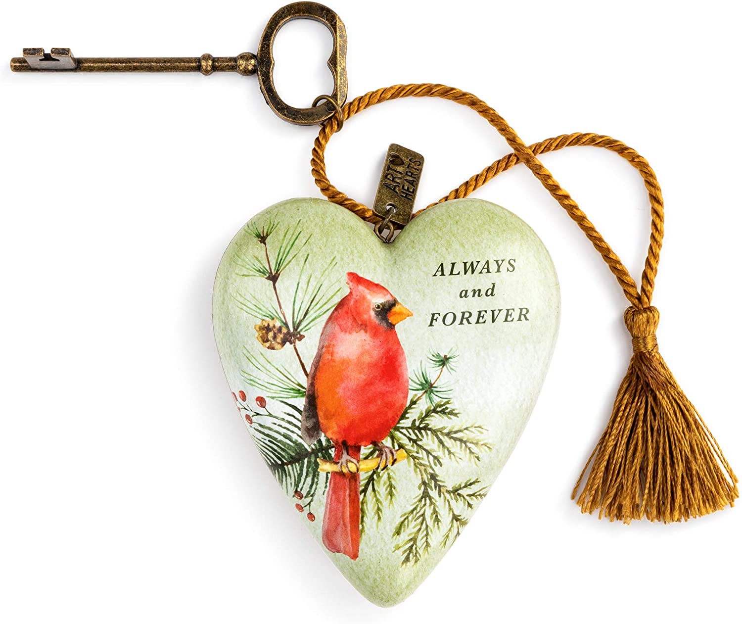 DEMDACO Always and Forever Cardinal Red 3.5 x 3.5 Resin Stone Holiday ...