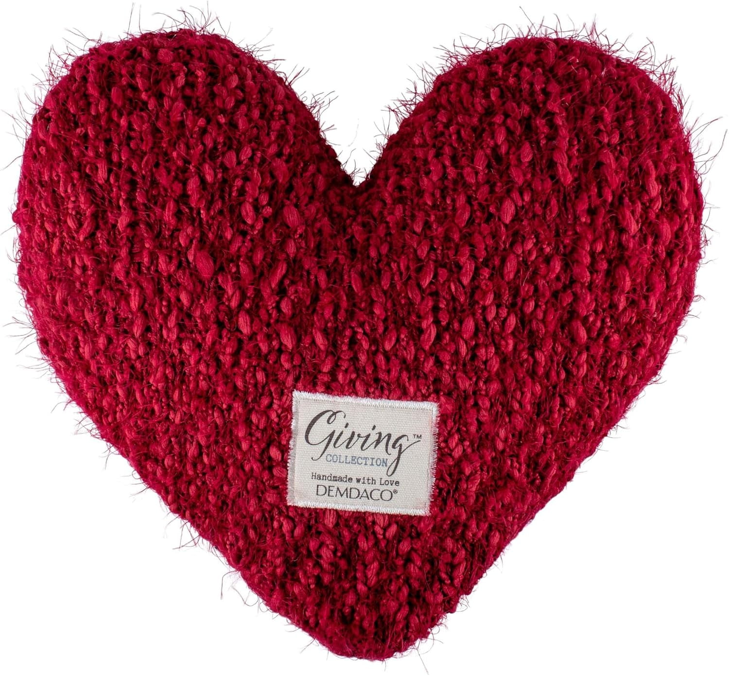DEMDACO Giving Heart Cranberry Red 10 x 11 Cotton Weighted Plush ...